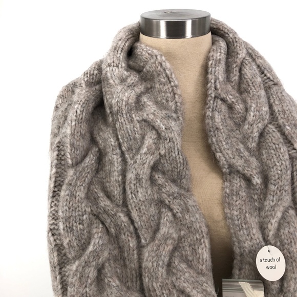 Lemon | Accessories | Lemon Brushed Wool Cable Infinity Scarf Truffle ...